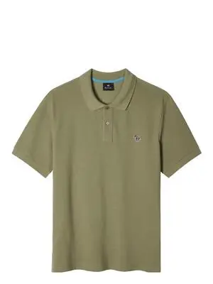 Paul Smith Washed Organic Cotton Zebra Polo Shirt - Green