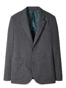 Paul Smith Navy Melange Wool-blend Buggy-lined Blazer - Blue