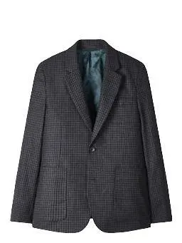 Paul Smith Navy Check Wool Buggy-lined Blazer - Blue