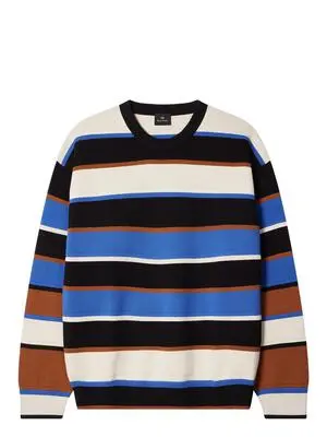 Paul Smith Striped Milano Cotton Sweater Black