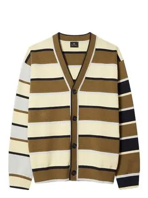 Paul Smith Striped Milano Cotton Cardigan - Green