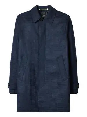 Paul Smith Wool-blend Check Coat - Blue