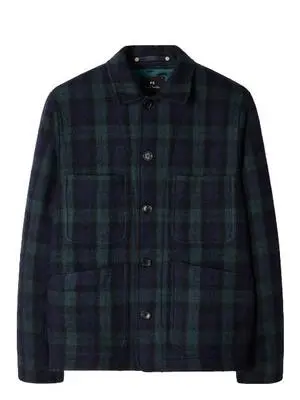 Paul Smith Check Wool Work Jacket - Black
