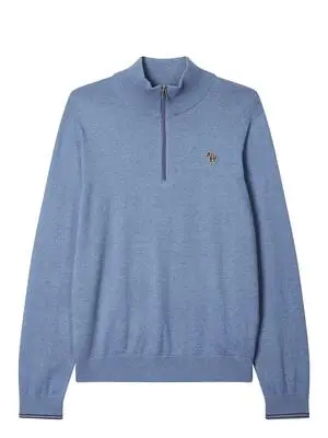 Paul Smith Zebra Logo Half Zip Sweater - Blue