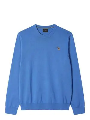 Paul Smith Organic Cotton Zebra Logo Sweater - Blue