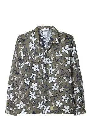 Paul Smith Khaki Floral Double-face Cotton Shirt - Green
