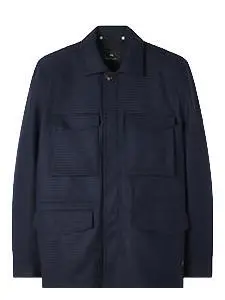 Paul Smith Textured Wool-blend Field Jacket - Blue