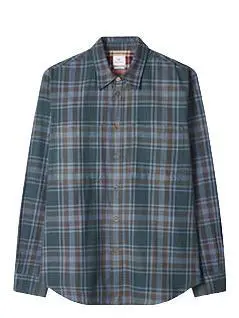 Paul Smith And Blue Cotton-flannel Check Shirt - Green