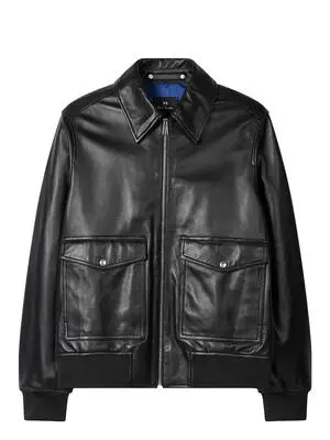 Paul Smith Leather Patch-pocket Jacket - Black