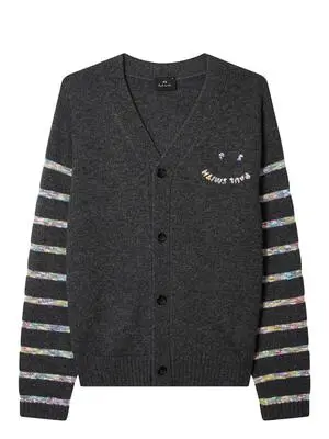 Paul Smith Striped Wool Blend Cardigan - Black