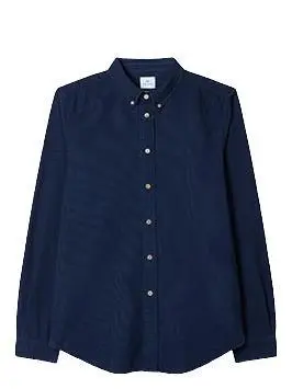 Paul Smith Navy Tailored-fit Cord Shirt - Blue