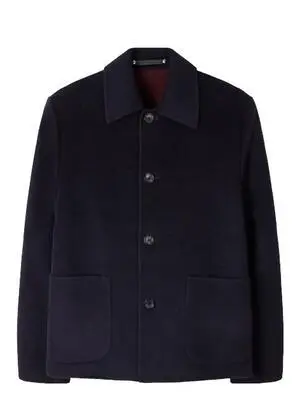 Paul Smith Double-face Wool-blend Short Coat - Blue