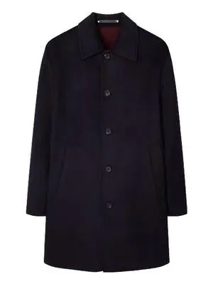 Paul Smith Double-face Wool-blend Overcoat - Blue