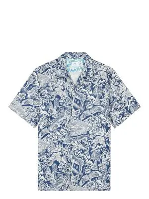 Paul Smith Casual-fit Navy And White 'chalet' Print Shirt - Blue
