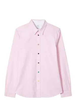 Paul Smith Tailored-fit Organic-cotton Multicolour Button Oxford Shirt - Pink
