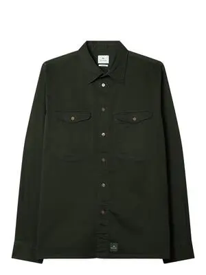 Paul Smith Dark Casual-fit Gart-dyed Sateen Shirt - Green