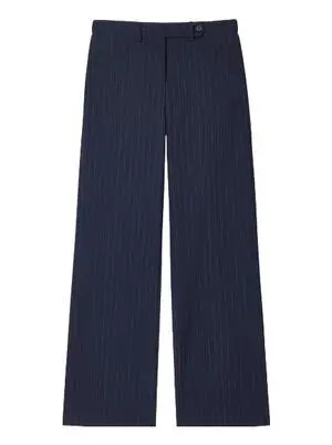 Paul Smith Pinstripe Wool Wide-leg Trousers - Blue
