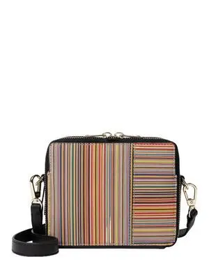 Paul Smith Leather 'signature Stripe' Cross-body Bag - Multicolour