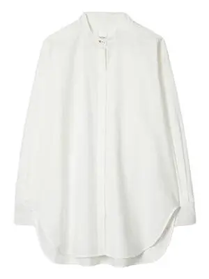 Paul Smith Ecru Grandad Collar Oversized Shirt - White