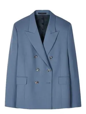 Paul Smith A Suit To Travel In Steel Wool Double Breasted Blazer - Blue