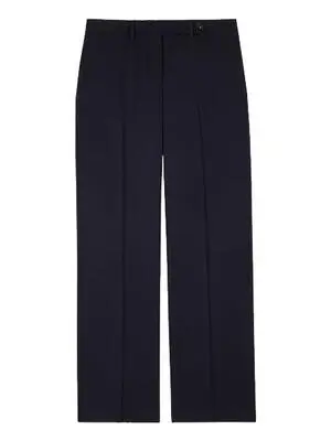 Paul Smith Navy Wool Bootcut Trousers - Blue