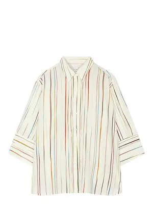 Paul Smith Pinstripe Silk Shirt - White
