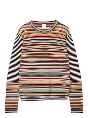 Paul Smith Wool 'signature Stripe' Contrast Sleeve Sweater - Multicolour