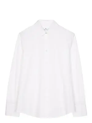 Paul Smith Stretch-cotton Shirt With 'swirl' Cuffs - White