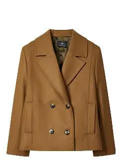 Paul Smith Wool-cashmere Blend Pea Coat - Brown