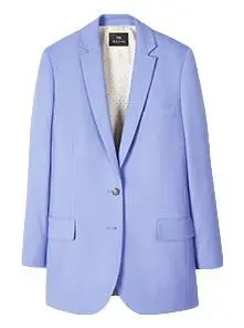 Paul Smith Dusty Wool Hopsack Longline Blazer - Blue