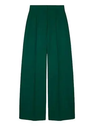 Paul Smith Pine Wool Wide-leg Trousers - Green