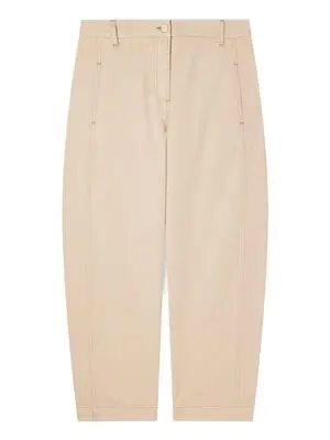 Paul Smith Cotton-blend Barrel Leg Trousers - Brown