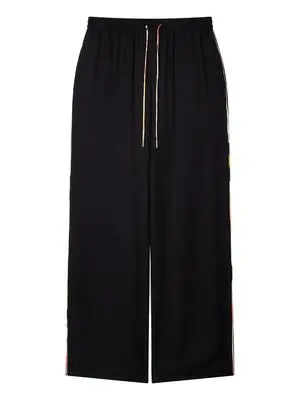 Paul Smith Viscose Swirl Drawstring Trousers - Black