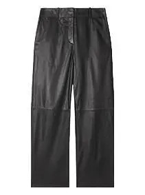 Paul Smith Leather Straight-leg Trousers - Black