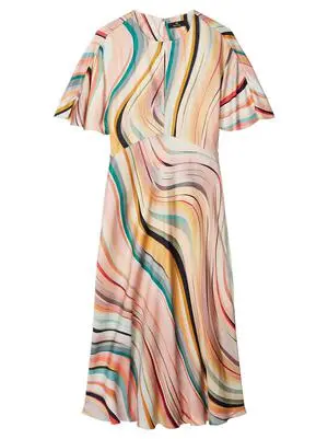 Paul Smith Swirl Fluted Sleeve Dress - Multicolour