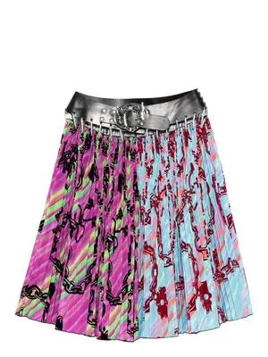CHOPOVA LOWENA Pleated Graphic Print Skirt - Pink