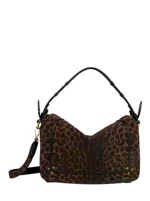 Jérôme Dreyfuss Pepito M Leopard Print Shoulder Bag - Brown