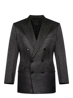 TOM FORD Double-breasted Dotted Jacket - Black
