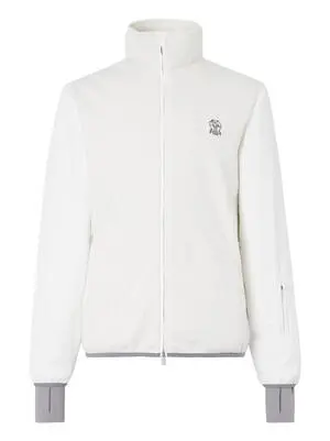 Brunello Cucinelli Logo-embroidered Cashmere And Cotton-blend Ski Jacket - White