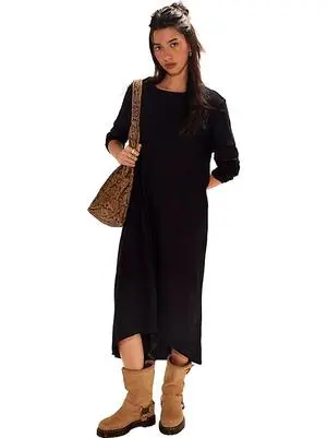 Free People Taylor Midi Dress - Black