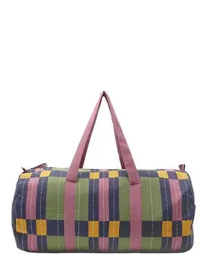 ANCHAL Lattice Canvas Duffle Bag - Berry