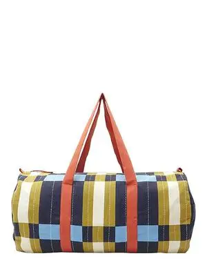 ANCHAL Lattice Canvas Duffle Bag - Navy