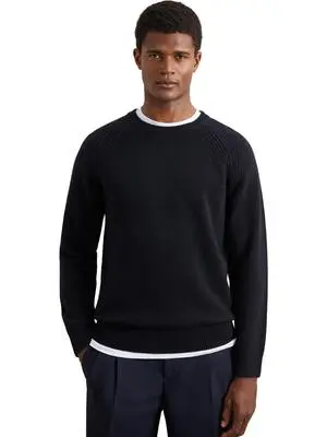 REISS Foulton Wool Cashmere Jumper Navy