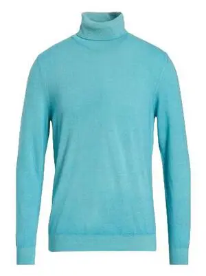 MASQ Turtleneck Merino Wool Cashmere Knit - Blue