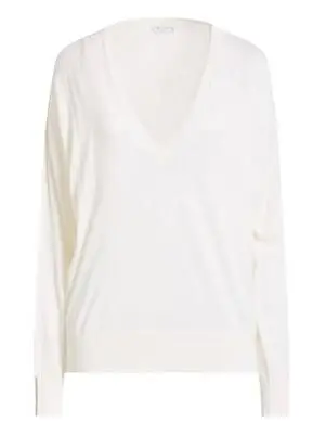 Peserico Knitted Cashmere-silk Sweater - White