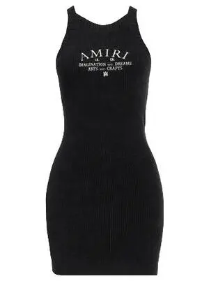 Amiri Mini Dress With Embroidered Logo - Black