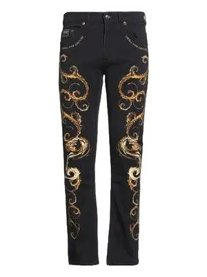 Versace Straight-leg Jeans With Signature Print - Black