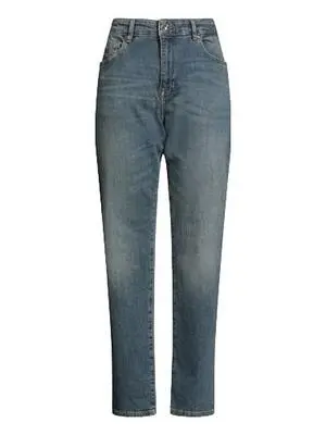Versace Tapered Jeans With Embroidered Logo - Blue
