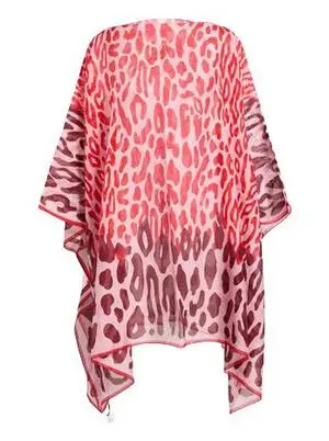 LANVIN Woven Leopard-print Kaftan Top - Pink