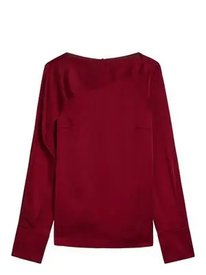 Erdem Draped Satin Top - Red